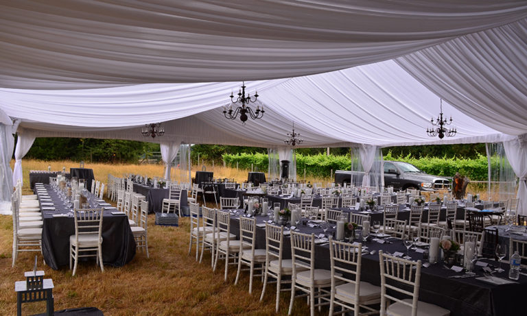 Jumbo Track Tent – Black and White Party Rentals